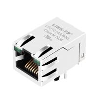 China Tyco 5-6605869-7 Compatible LINK-PP LPJ1014AWNL 10/100 Base-T Single Port Integrated RJ45 Magnetics Jack Tab Up Green/Green Led for sale