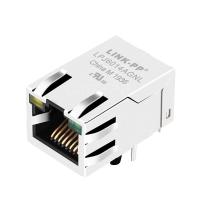 China WE 7499011124 Compatible LINK-PP LPJ6014AGNL 10/100 Base-T Tab Up Yellow/Green Led Single Port Shielded RJ45 Ethernet Socket for sale