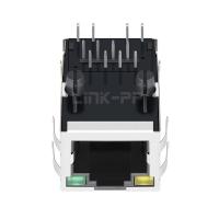 China WE 7499011124 Compatible LINK-PP LPJ6014AGNL 10/100 Base-T Tab Up Yellow/Green Led Single Port Shielded RJ45 Ethernet Socket for sale