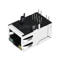 China WE 7499011124 Compatible LINK-PP LPJ6014AGNL 10/100 Base-T Tab Up Yellow/Green Led Single Port Shielded RJ45 Ethernet Socket for sale