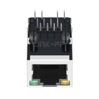 China WE 7499010121 Compatible LINK-PP LPJ1014BGNL 100 Base-T Cat5e Integrated RJ45 Connector Single Port Tab Up for sale