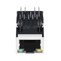 China X Multiple XMPH-01D-1-D25-110 Compatible LINK-PP LPJ1149BGNL 100 Base-T Cat5e RJ45 POE Magjack Connector Single Port Tab Up Yellow/Green Led for sale