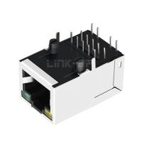 China WE 7499210124 Compatible LINK-PP LPJ6049BGNL 10/100 Base-T Tab Up Yellow/Green Led Single Port POE RJ45 PCB Mount Connector for sale