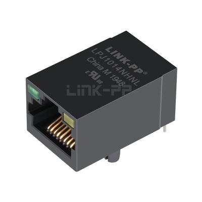 China Belfuse SI-80007-F Compatible LINK-PP LPJ1014NHNL 10/100 Base-T Tab Up Green/Yellow Led Single Port Ethernet RJ45 Modules for sale