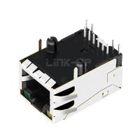 China Amphenol RJMG163128101NR Compatible LINK-PP LPJ2011KGNL 10/100 Base-T Tab Up Yellow/Green Led Single Port Shielded Modular RJ45 Connectors for sale