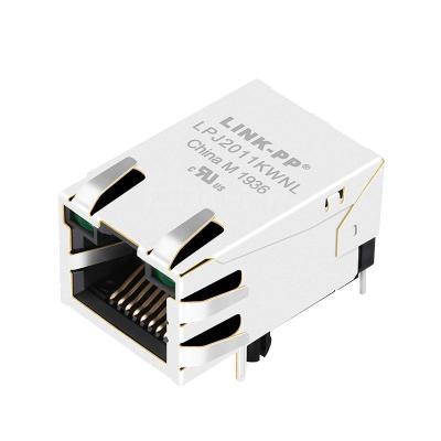 China Belfuse 0810-1G1T-06 Compatible LINK-PP LPJ2011KWNL 10/100 Base-T Tab Up Green/Green Led Single Port RJ-45 Ethernet Connector FastJacks for sale