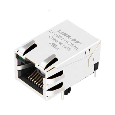 China YDS 47F-1212GDD2NL Compatible LINK-PP LPJ9011K26NL 10/100 Base-T Tab Up Green/Orange&Green Led Single Port Shielded RJ-45 Network Connector for sale