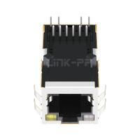China Belfuse L826-1X1T-06-F Compatible LINK-PP LPJK0005AONL 10/100 Base-T Tab Up Orange&Green/Yellow Led 1x1 Port 8P8C Modular RJ45 Connectors for sale