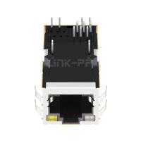 China Belfuse 0826-1X1T-GJ-F Compatible LINK-PP LPJK6003AONL 10/100 Base-T Tab Up Orange&Green/Yellow Led 1x1 Port POE+ Networking RJ45 Connector for sale