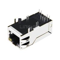 China Belfuse 0826-1X1T-GJ-F Compatible LINK-PP LPJK6003AONL 10/100 Base-T Tab Up Orange&Green/Yellow Led 1x1 Port POE+ Networking RJ45 Connector for sale