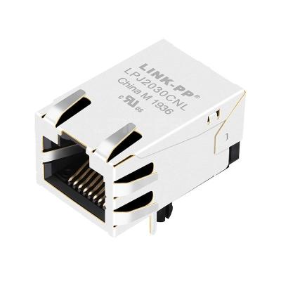 China Amphenol RJMG163007101NR Compatible LINK-PP LPJ2030CNL 10/100 Base-T Ethernet Jack RJ45 Magnetics 1x1 Port Tab Up Without Led for sale