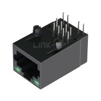 China Molex 48025-2090 Compatible LINK-PP LPJ1014NWNL 1000 Base-T 1x1 Port Unshielded Jack RJ45 Connector Tab Up Green/Green Led for sale