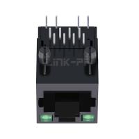 China Belfuse SI-50196-F Compatible LINK-PP LPJ1014NWNL 10/100 Base-T Tab Up Green/Green Led 1x1 Port Shielded Cat5e RJ45 Connector for sale