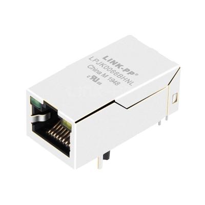 China Belfuse 0826-1AX1-47-F Compatible LINK-PP LPJK0066BHNL 100 Base-T Single Port 8P8C RJ45 Jack With Magnetics Tab Up Green/Yellow Led for sale
