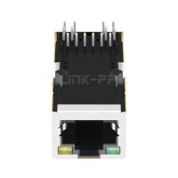 China Belfuse 0826-1AX1-47-F Compatible LINK-PP LPJK0066BHNL 100 Base-T Single Port 8P8C RJ45 Jack With Magnetics Tab Up Green/Yellow Led for sale