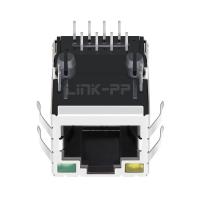 China WE 74990111217 Compatible LINK-PP LPJ16011-8ADNL 10/100 Base-T Tab Up Yellow/Green Led Single Port 8 Pin RJ45 Socket Connection for sale