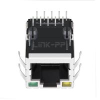 China Tyco 6605817 Compatible LINK-PP LPJ16205A42NL 10/100 Base-T Tab Up Yellow/Green Led Single Port Shielded RJ 45 Network Jack for sale