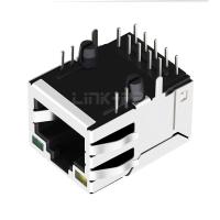 China Tyco 6605817 Compatible LINK-PP LPJ16205A42NL 10/100 Base-T Tab Up Yellow/Green Led Single Port Shielded RJ 45 Network Jack for sale