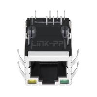China Tyco 6605834-1 Compatible LINK-PP LPJ16249A28NL 10/100 Base-T Tab Up Green/Yellow Led Single Port POE Connector Lan RJ-45 Magjack for sale