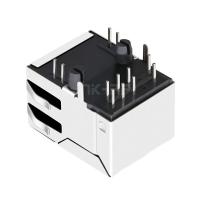 China Tyco 1-6605834-1 Compatible LINK-PP LPJ16249AZNL 10/100 Base-T Tab Up Green/Green Led Single Port Lan RJ45 Connection for sale