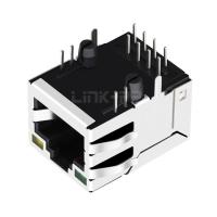 China Tyco C-5-6605578-1 Compatible LINK-PP LPJ16264A28NL Single Port Integrated RJ45 Fastjack 10/100 Base-T Tab Up Green/Yellow Led for sale