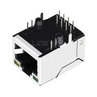 China Hanrun HR871181A Compatible LINK-PP LPJ16211BENL 10/100 Base-T Tab Up Green/Yellow Led Single Port Shielded RJ45 Module for sale