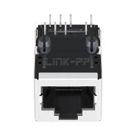 China WE 7499210001A Compatible LINK-PP LPJ16624DNL 10/100 Base-T RJ45 POE Cat5e Magnetics Jack Single Port Tab Up Without Led for sale