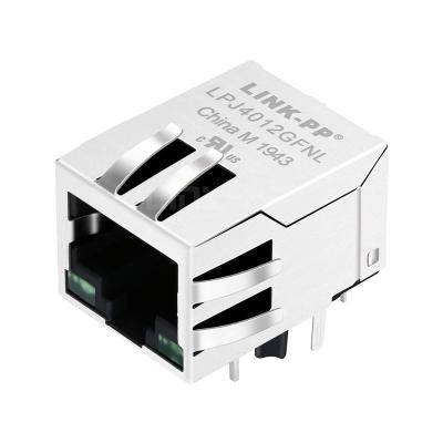 China LPJ4012GFNL 10/100 Base-T Green/Green Led Tab Down 8P8C Single Port Ethernet RJ45 Connector for sale