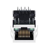 China LPJ4012GFNL 10/100 Base-T Green/Green Led Tab Down 8P8C Single Port Ethernet RJ45 Connector for sale