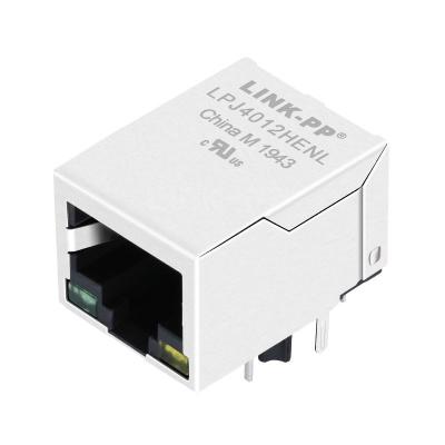 China LPJ4012HENL 10/100 Base-T RJ45 1x1 Jack Ethernet Modular Connectors Green/Yellow LED Tab Down for sale