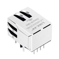 China LPJ4025GENL 10/100 Base-T Jack RJ45 Magnetics Single Port Tab Down Green/Yellow LED for sale