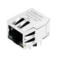 China LPJ4284EENL 10/100 Base-T Green/Yellow LED Tab Down 1 Port Rectifier Bridge PoE RJ45 Magnetic Jack for sale