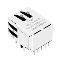 China LPJ4284GENL 10/100 Base-T 1 Port Green/Yellow Led Tab Down Right Angle PoE Rectifier Bridge Shielded RJ45 Connector for sale