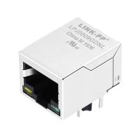 China LPJ0009GDNL 10/100 Base-T 1x1 Port RJ45 Magnetics Ethernet Connector With PoE Rectifier Bridge Yellow/Green LED Tab Down for sale