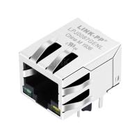 China LPJ0087GENL 10/100 Base-T 8P8C Ethernet RJ45 Connector Green/Yellow LED Tab Down for sale