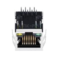 China LPJ0087GENL 10/100 Base-T 8P8C Ethernet RJ45 Connector Green/Yellow LED Tab Down for sale