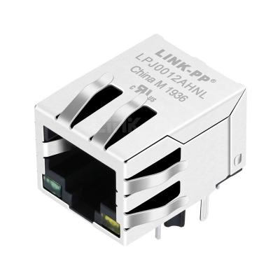 China LPJ0012AHNL 10/100 Base-T Single Port Magnetic Ethernet RJ45 Connector Tab Down Green/Yellow LED for sale