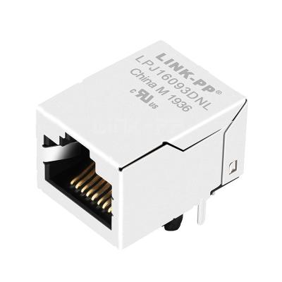China LPJ16093DNL 10/100 Base-T Single Port RJ45 Magnetic Modular Jacks Tab Up Without Led for sale