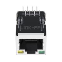 China LPJ16211BENL 10/100 Base-T RJ45 Jack 1 Port Shielded Tab Up Green/Yellow Led for sale