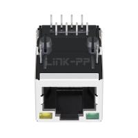 China LPJ16212BENL 100 Base-T Tab Up Green/Yellow Led Single Port Ethernet Connectors RJ45 Jack for sale