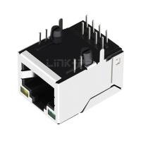 China LPJ16212BENL 100 Base-T Tab Up Green/Yellow Led Single Port Ethernet Connectors RJ45 Jack for sale