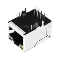 China LPJ16214BGNL 100 Base-T Single Port RJ45 Transformer Ethernet Connectors Tab Up Yellow/Green Led for sale