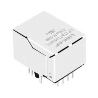 China LPJ16214BGNL 100 Base-T Single Port RJ45 Transformer Ethernet Connectors Tab Up Yellow/Green Led for sale