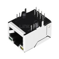 China LPJ16217B10NL 100 Base-T Tab Up Yellow/Green Led Single Port Ethernet RJ45 Connectors for sale