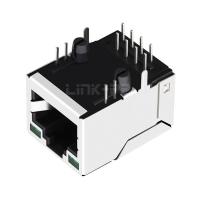 China LPJ16221BZNL 100 Base-T Tab Up Green/Green Led 1x1 Port Right Angle RJ45 Industrial Connectors for sale