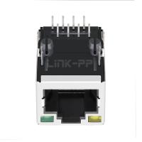 China LPJ16211BDNL 10/100 Base-T 8P8C RJ45 Magnetics Female Connector Tab Up Y/G Leds for sale