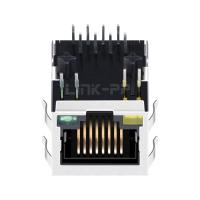 China LPJ0017GDNL 10/100 Base-T Tab Down Yellow/Green Led 8P8C PoE RJ45 Female Connector for sale