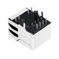 China LPJ0017GDNL 10/100 Base-T Tab Down Yellow/Green Led 8P8C PoE RJ45 Female Connector for sale