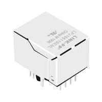 China LPJ16611BENL 10/100 Base-T Tab Up Green/Yellow Led 1 Port Integrated Magnetics Shielded RJ45 Jack Connector for sale