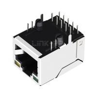 China LPJ16677BENL 10/100 Base-T Tab Up Green/Yellow Led PoE Single Port RJ45 Female Connector for sale